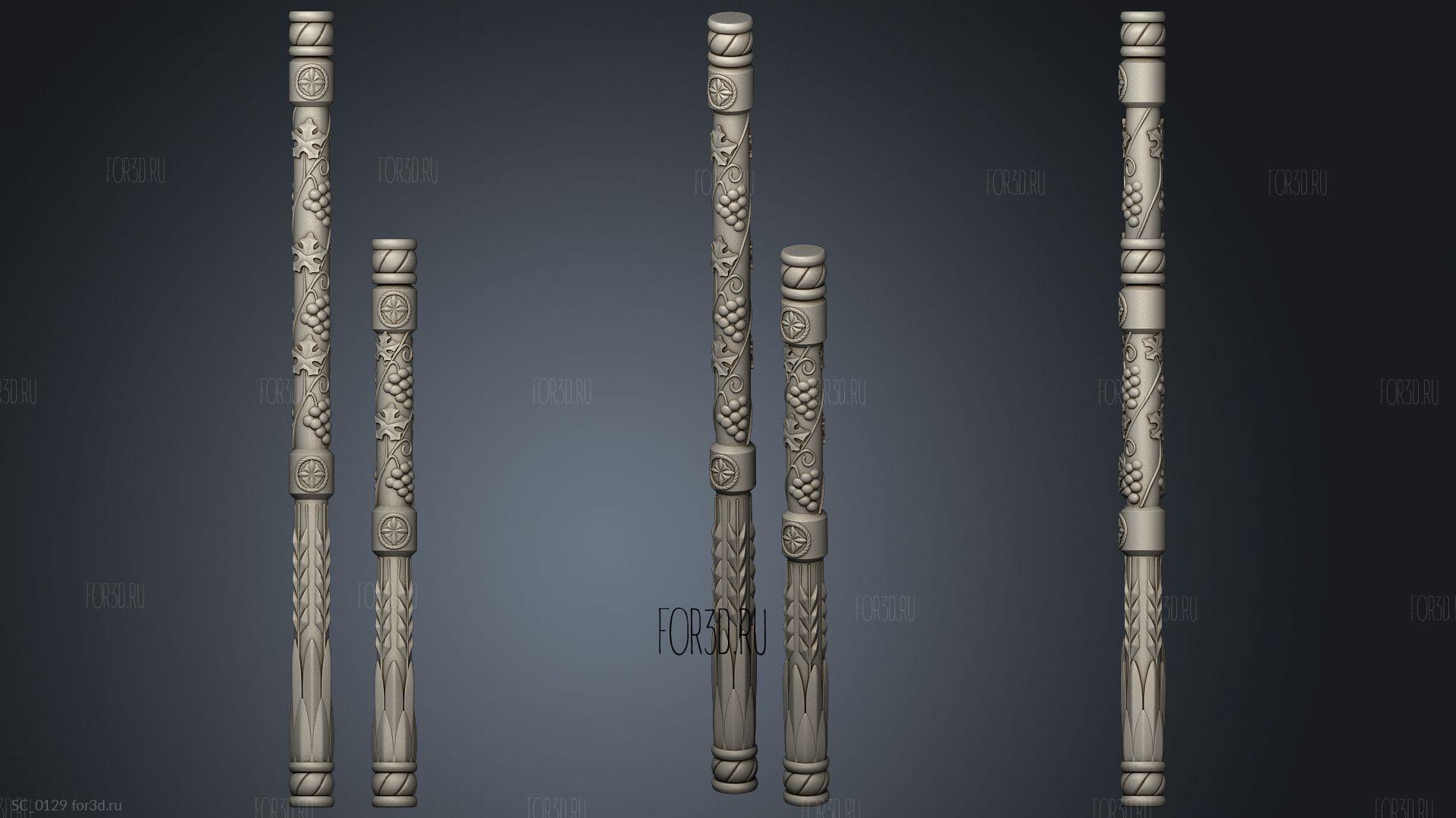 Carved post | 3d stl model for CNC